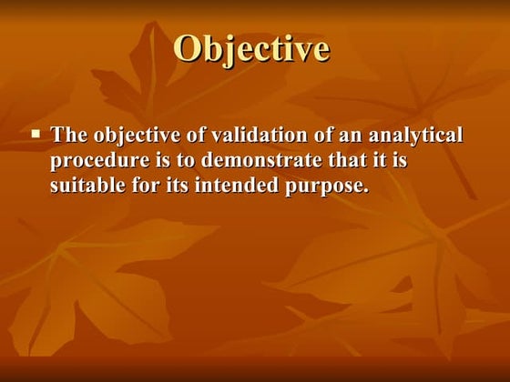 VALIDATION OF ANALYTICAL PROCEDURES Q2(R2) | PPT
