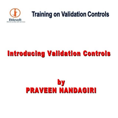 Validation Controls Ppt Ppt