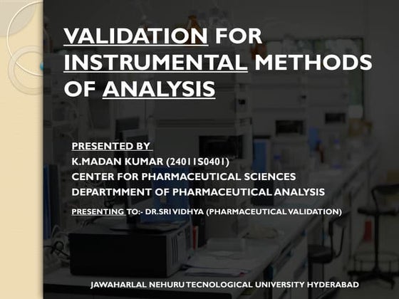 ICH and WHO Guideline for Validation and Calibration.pptx | Chemistry ...