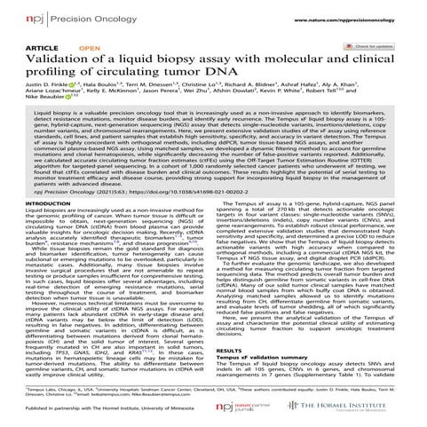 TEMPUS xT, Biópsia sólida vs TEMPUS xF, Biópsia Líquida | PDF | Cancer ...