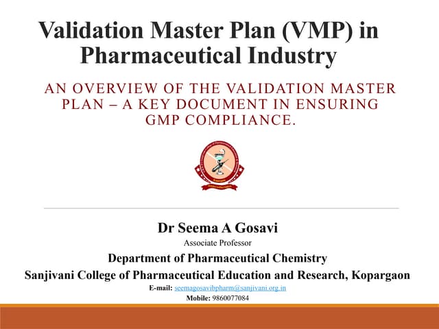 Validation master plan | PPTX