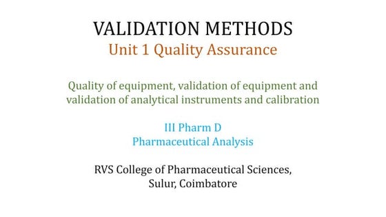 Related Substances-Method Validation-PPT_slide | PPT