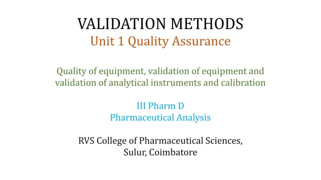 Method Validation - Limit of Detection, Quantitation limits and ...