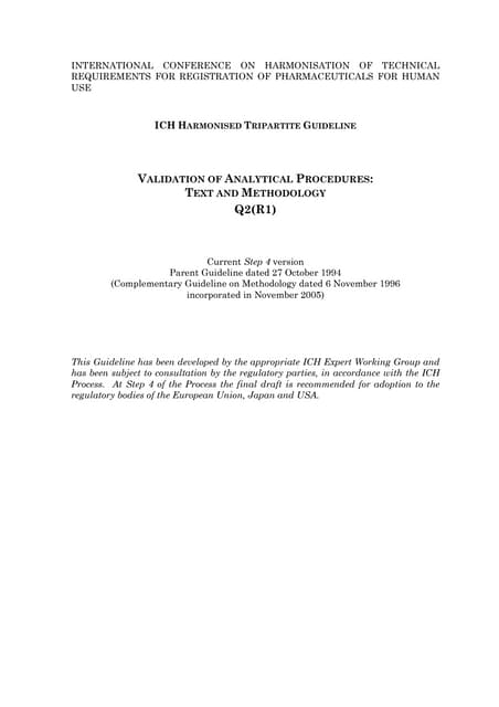 Analytical Method Validation As Per Ich And Usp
