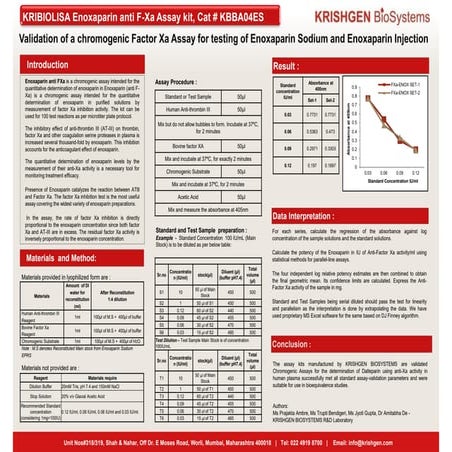 Validation of factor xa assay for enoxaparin sodium enoxaparin injection | PDF