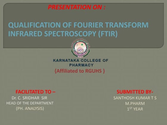 Infrared spectroscopy calibration procedure | PPTX