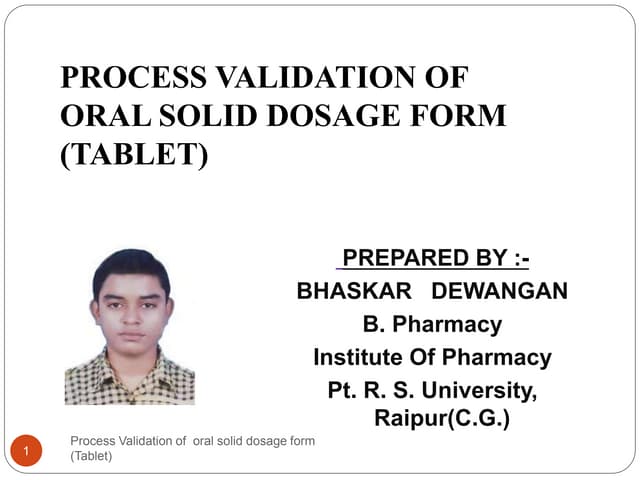 Process validation of tablet compression | PDF