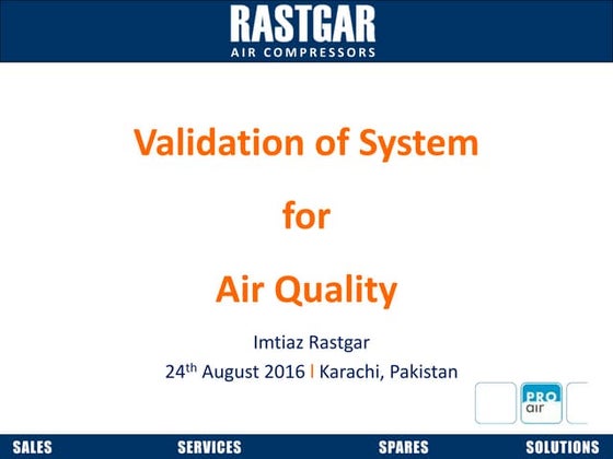 Protocol for compressed air validation | PDF