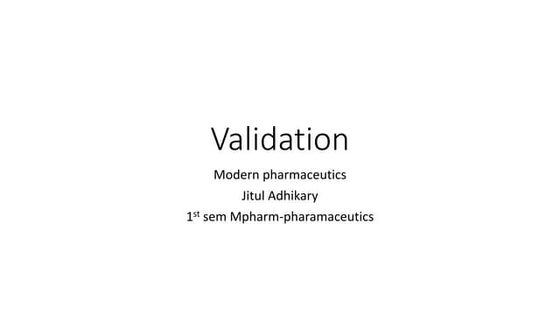Types of Validation & its Aspects PPT.pptx | Chemistry | Science