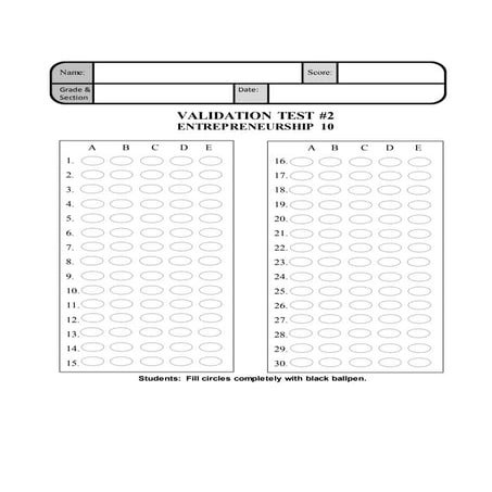 Validation Test 2-Answer Sheet.docx