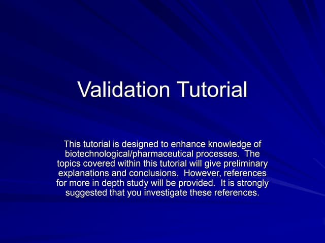 Process Validation And Cleaning Validation ppt shyam | PPTX