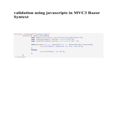 Validation using javascripts by karan chanana | DOCX