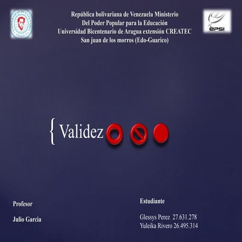 Presentación de Validez y Confiabilidad. | PDF