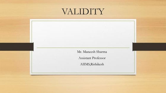 Validity & reliability | PPT