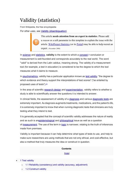 Validity of a Research Tool | PPTX