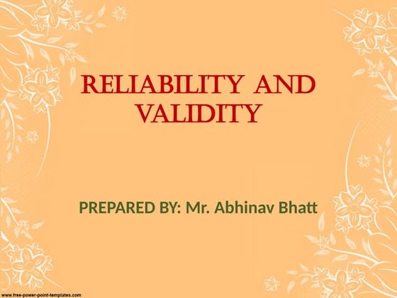 Validity and Reliability | PPT | Standardized Testing | Educational ...