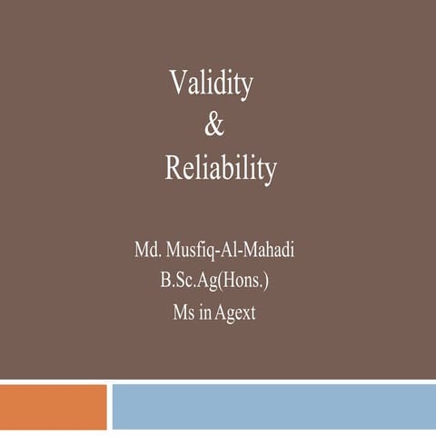 Validity and Reliability | PPT