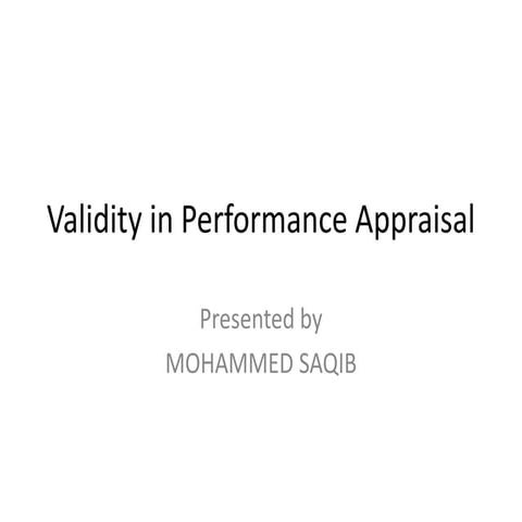 Validity in performance appraisal | PPT