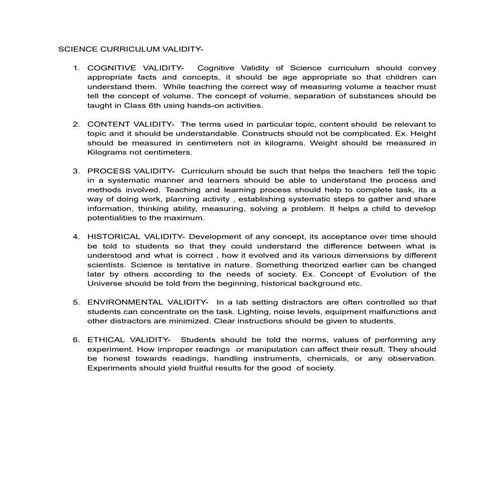 Validity in science by Garima Tandon | PDF