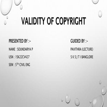 VALIDITY OF COPYRIGHT COPYRIGHT COPYRIGHT | PPTX
