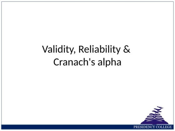 Validity and Reliability | PPT | Standardized Testing | Educational ...