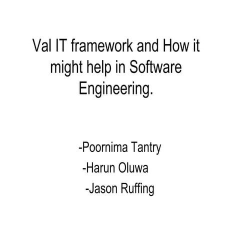 Val I T Framework And How It Might Help Rev1 | PPT | Business ...