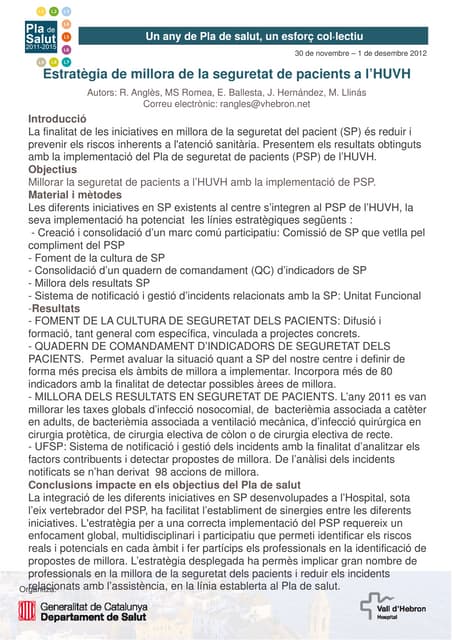 HVC Cultura de seguretat i sistemes de notificació | PDF