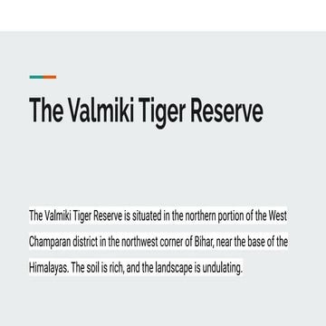 The Valmiki Tiger Reserve | PDF