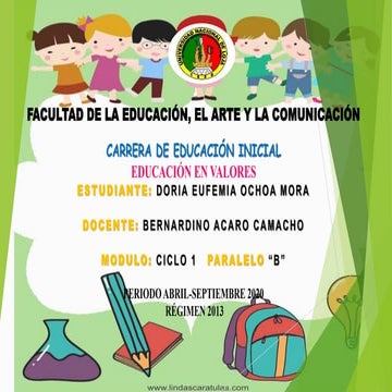 Valores mas importantes en la educacion | PPTX