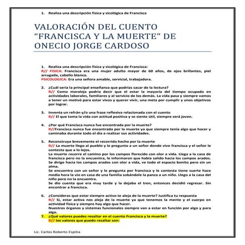 FRANCISCA Y LA MUERTE | DOCX