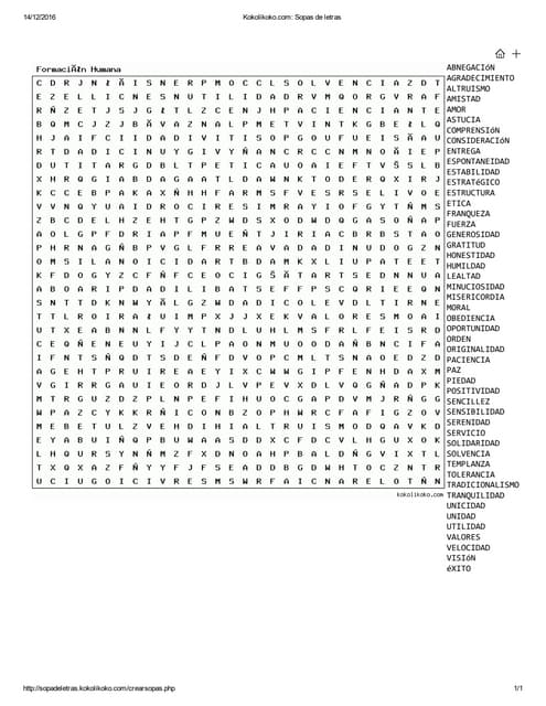 Sopa de letras | PDF