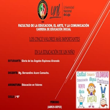 Valores mas importantes en la educacion | PPTX