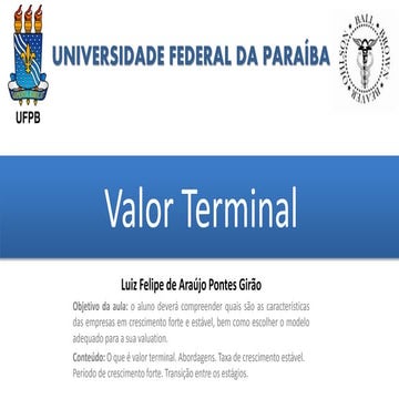 Valor terminal (valuation) | PPT