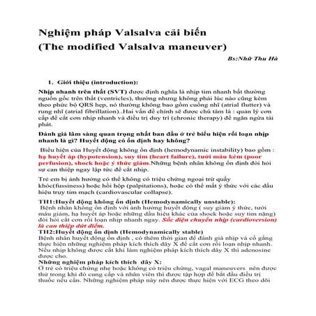 Nghiệm pháp Valsalva cải biến (The modified Valsalva maneuver) | PDF