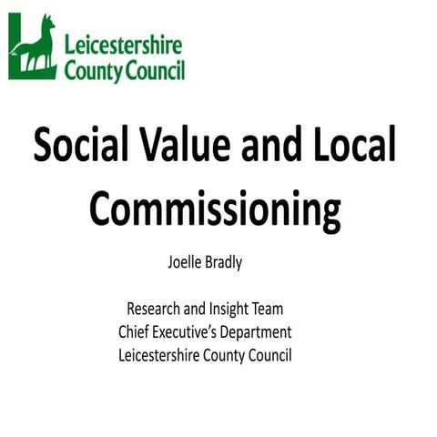 Measuring Social Value | PPT