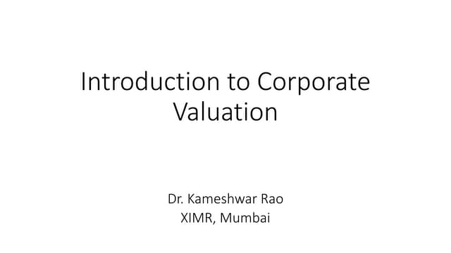 Basic valuation concept final | PPTX