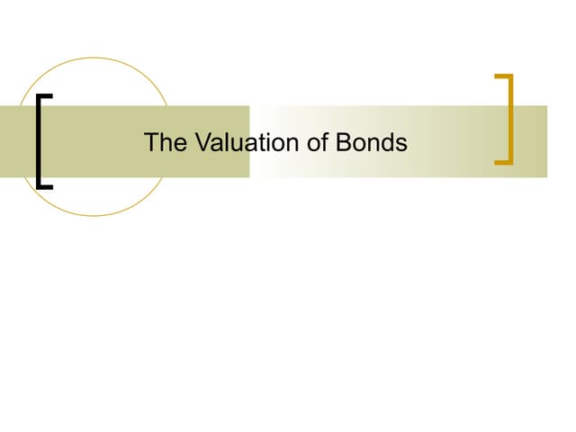Bond Valuation | PPTX