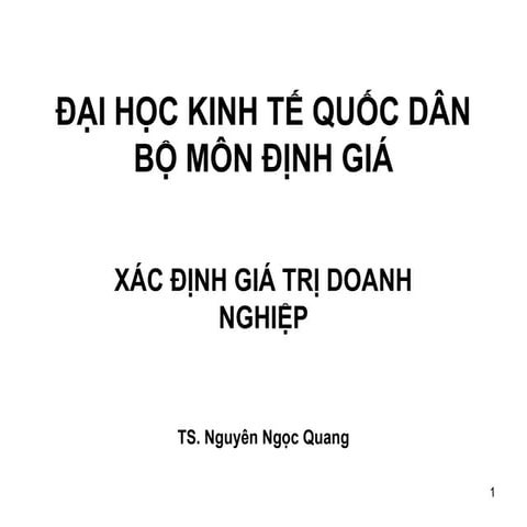 xác định giá trị doanh nghiệp trường ktqd | PPT