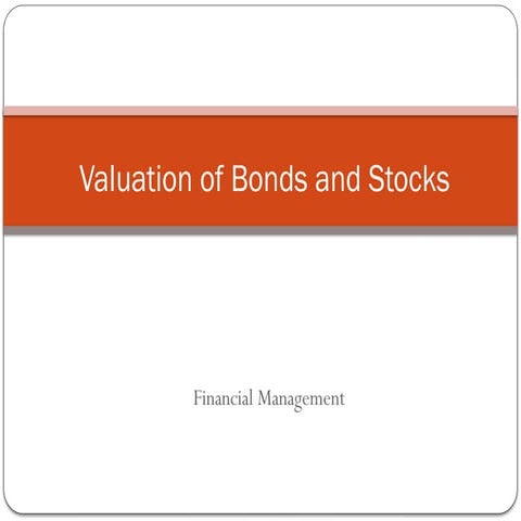 Valuation of bonds and shares - MBA Online Presentation | PPT