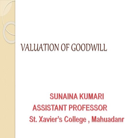 Valuation of goodwill | PPTX
