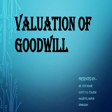 Valuation of goodwill | PDF