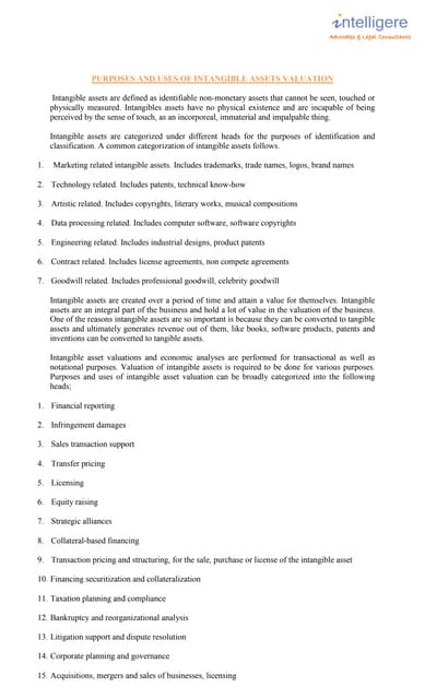 Valuation of intangible assets | PDF Valuation of intangible assets | PDF