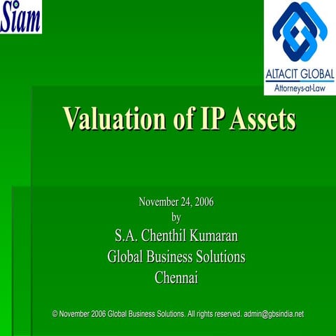 Valuation of ip assets | PPT