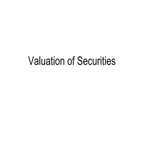 Valuation of securities | PPT