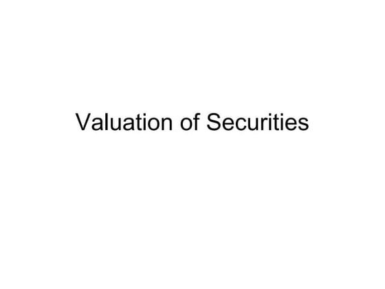 valuation of securities | PDF