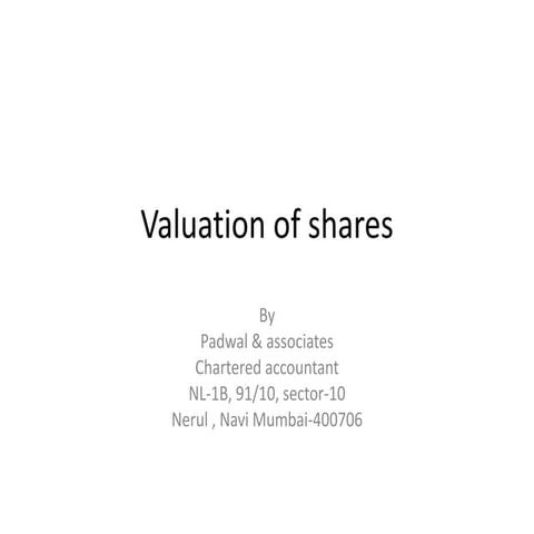 Valuation of shares | PPTX