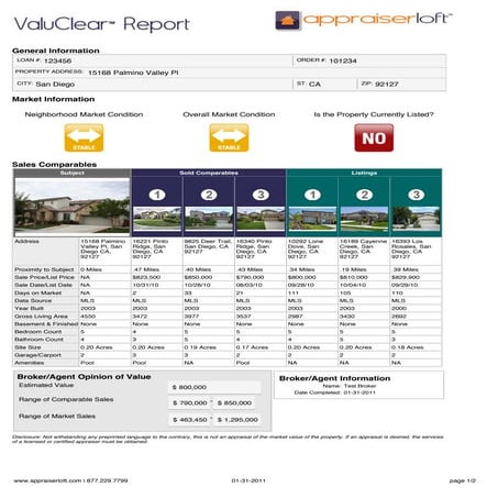 Valu Clear Sample Report | PDF