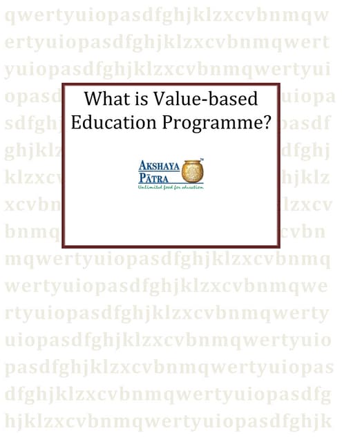 Values education | PDF | Education