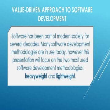 Value-driven approach to software development | PPTX