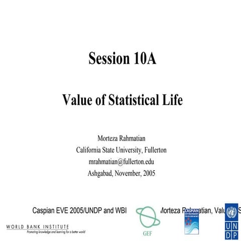 Value of Statistical Life | PPT